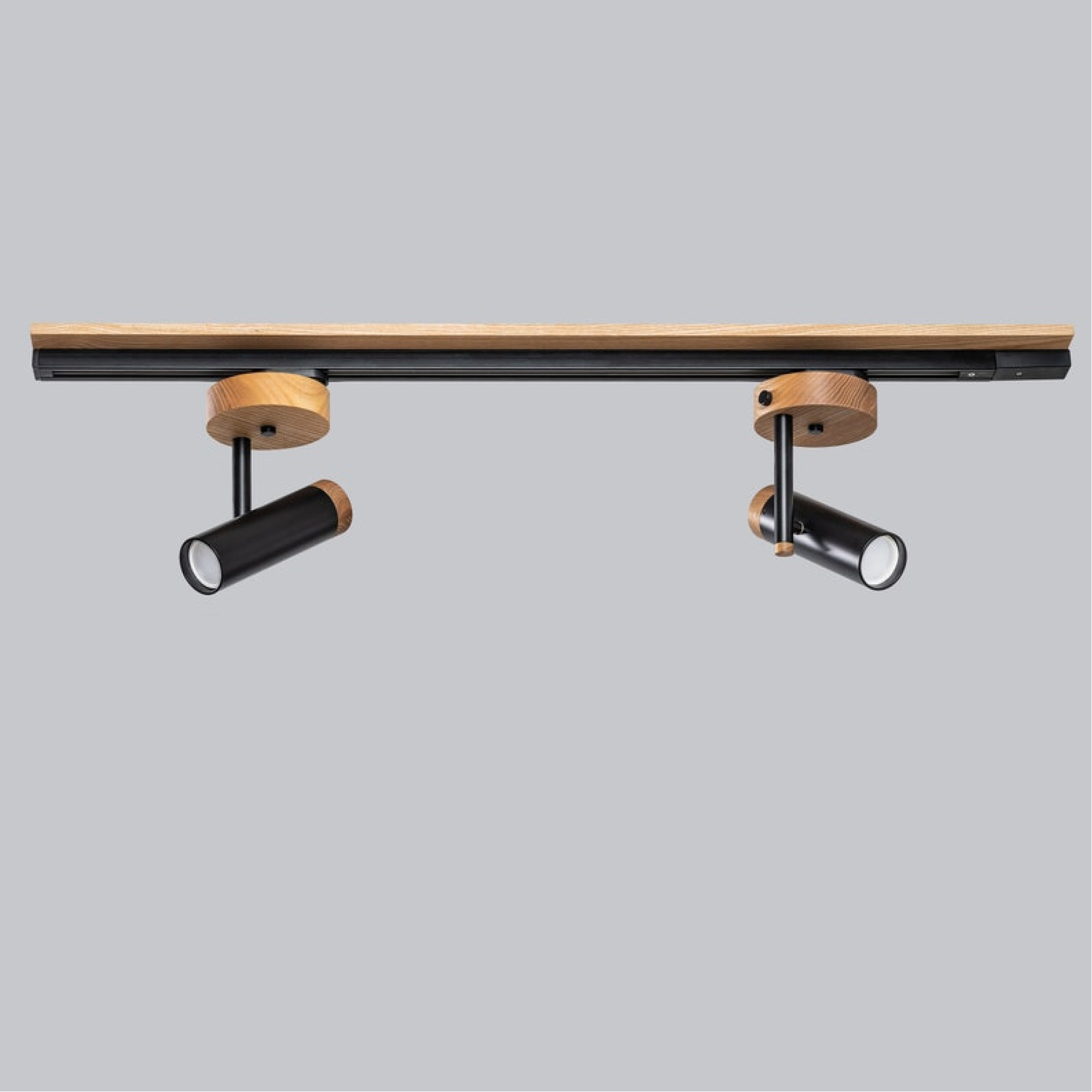 Track lighting with wide wood base Industrial ceiling light |GaffDesign